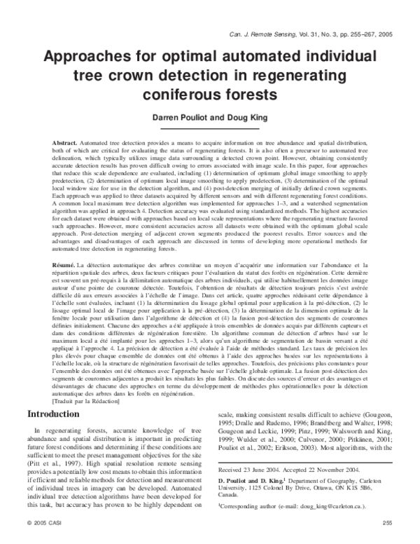 (PDF) Approaches for optimal automated individual tree crown detection in regenerating ...
