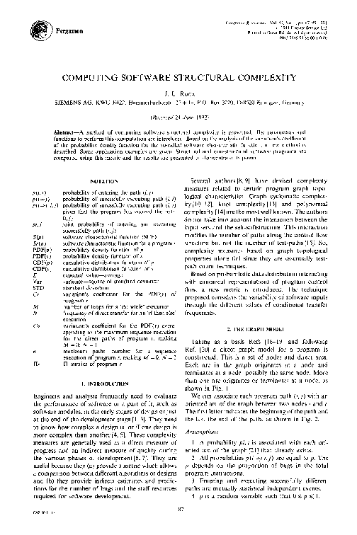 (PDF) Computing software structural complexity