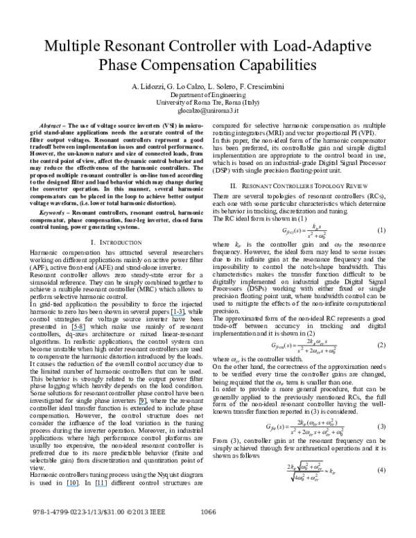 (PDF) Multiple resonant controller with load-adaptive phase ...