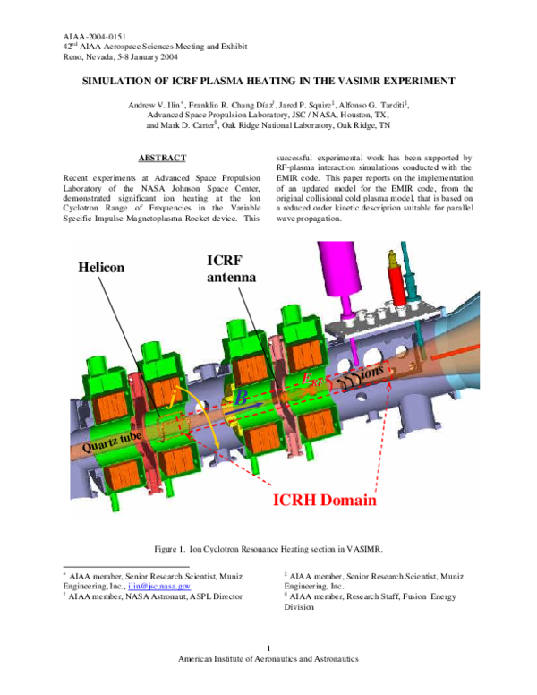 (PDF) Simulation of ICRF Plasma Heating in the VASIMR Experiment