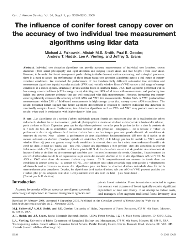 (PDF) The influence of conifer forest canopy cover on the accuracy of ...