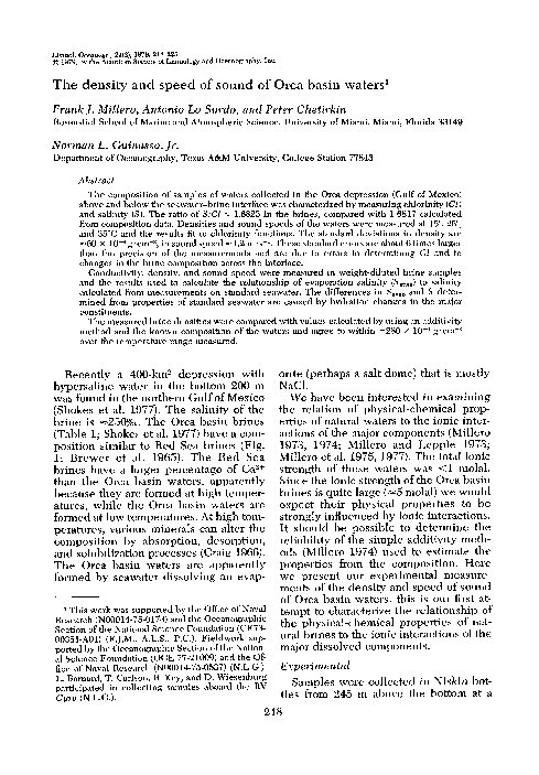 (PDF) The density and speed of sound of Orca basin waters