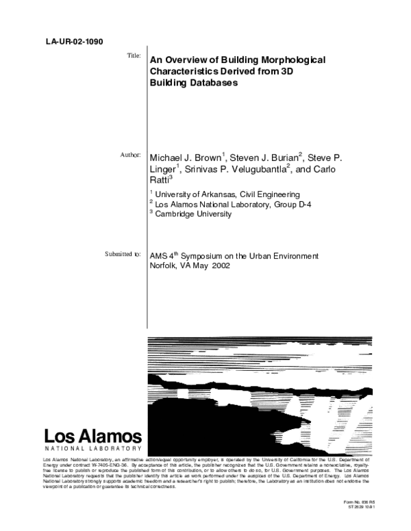 (PDF) An overview of building morphological characteristics derived ...