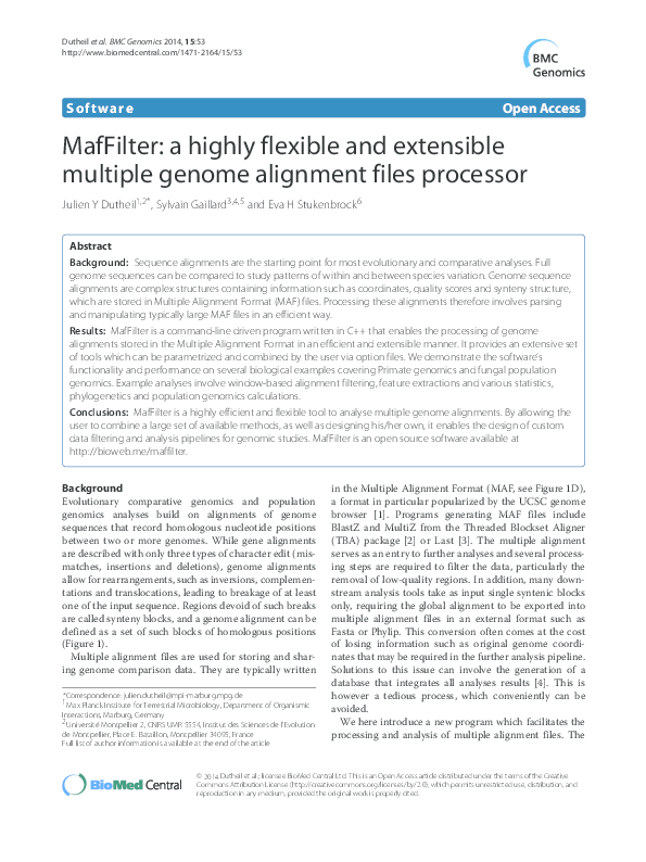 (PDF) MafFilter: a highly flexible and extensible multiple genome ...
