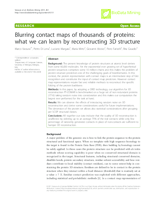 (PDF) Blurring contact maps of thousands of proteins: what we can learn by reconstructing 3D ...