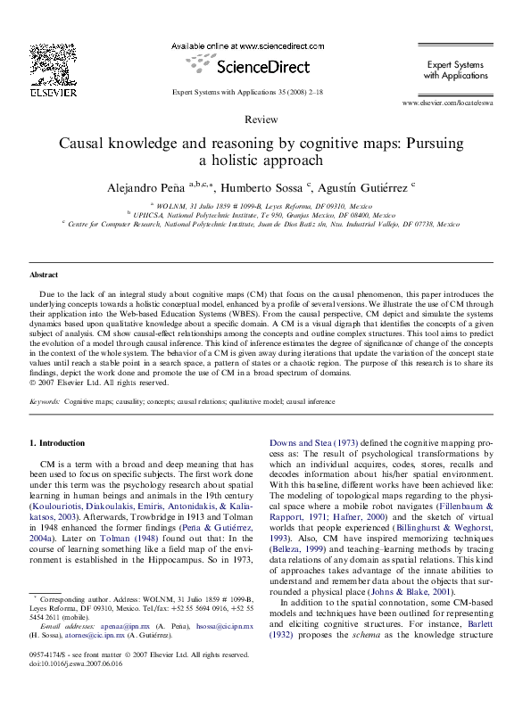 (PDF) Causal knowledge and reasoning by cognitive maps: Pursuing a ...