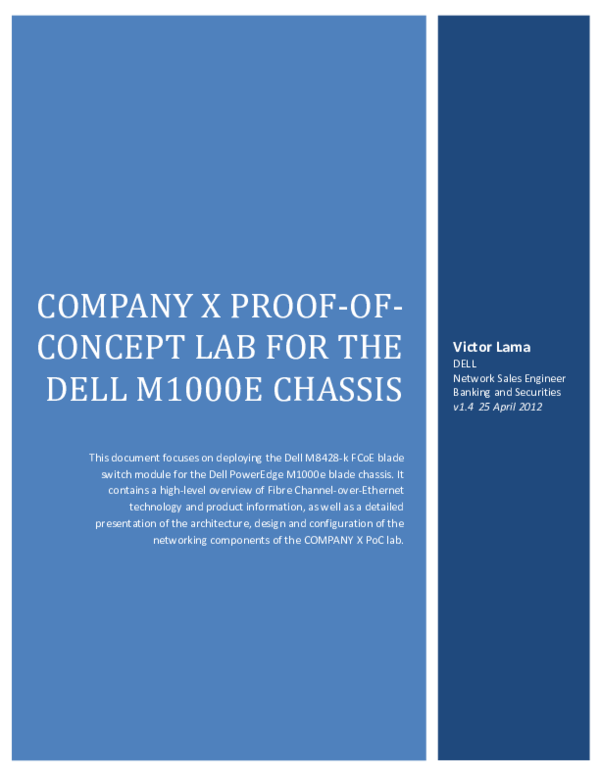 (PDF) COMPANY X PROOF-OF- CONCEPT LAB FOR THE DELL M1000E CHASSIS