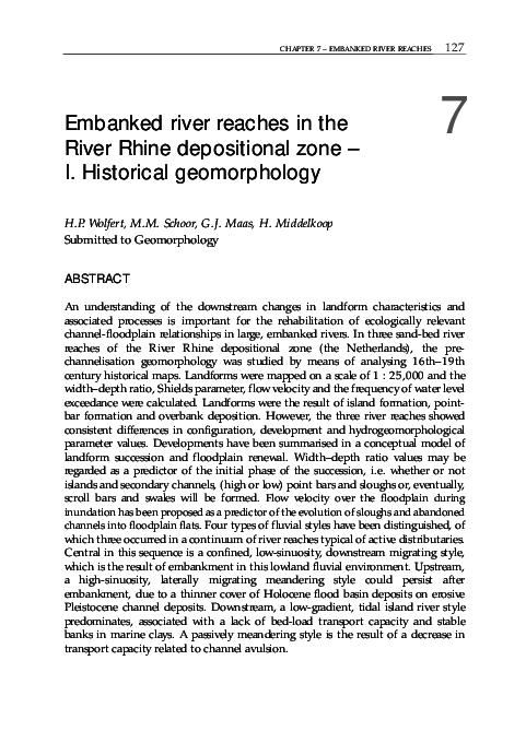 (PDF) Embanked river reaches in the River Rhine depositional zone - I ...
