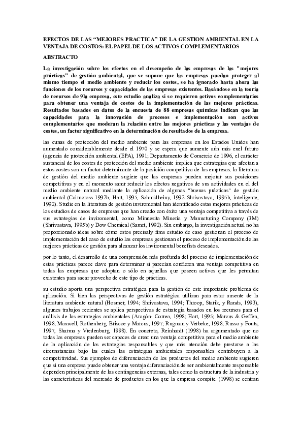 (DOC) EFECTOS DE LAS " MEJORES PRACTICA " DE LA GESTION AMBIENTAL EN LA ...