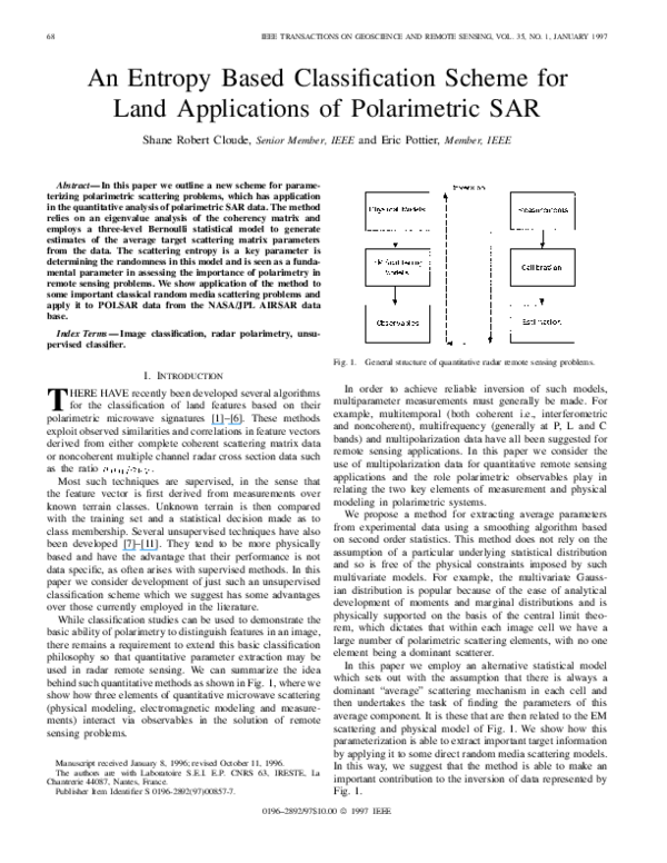 (PDF) An entropy based classification scheme for land applications of polarimetric SAR