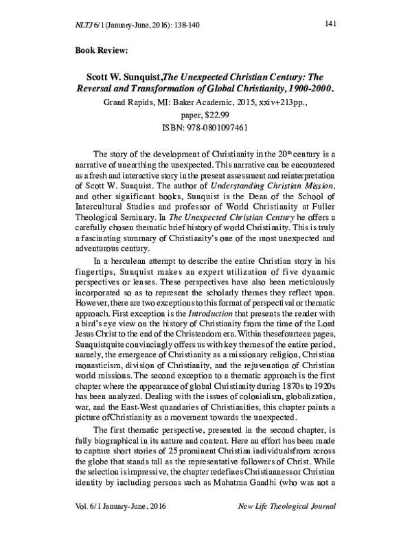 The Unexpected Christian Century: The Reversal and Transformation of Global Christianity, 1900 ...