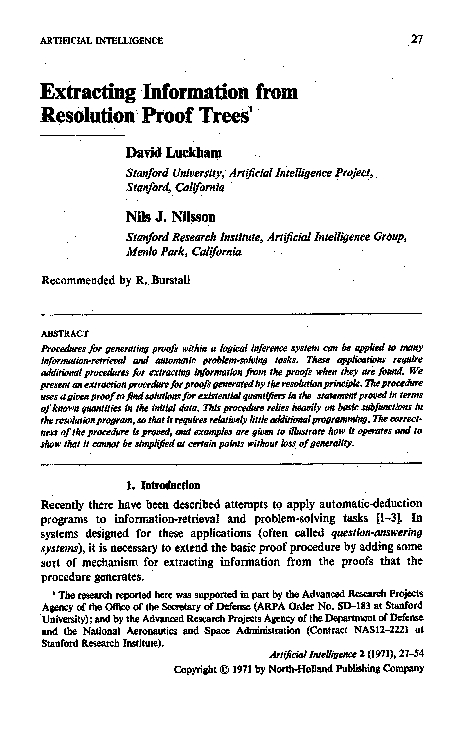(PDF) Extracting information from resolution proof trees