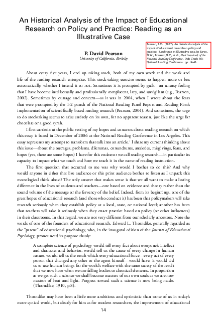 (PDF) An Historical Analysis of the Impact of Educational Research on ...