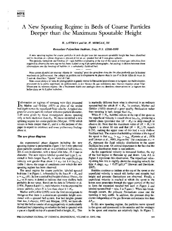 (PDF) A new spouting regime in beds of coarse particles deeper than the ...