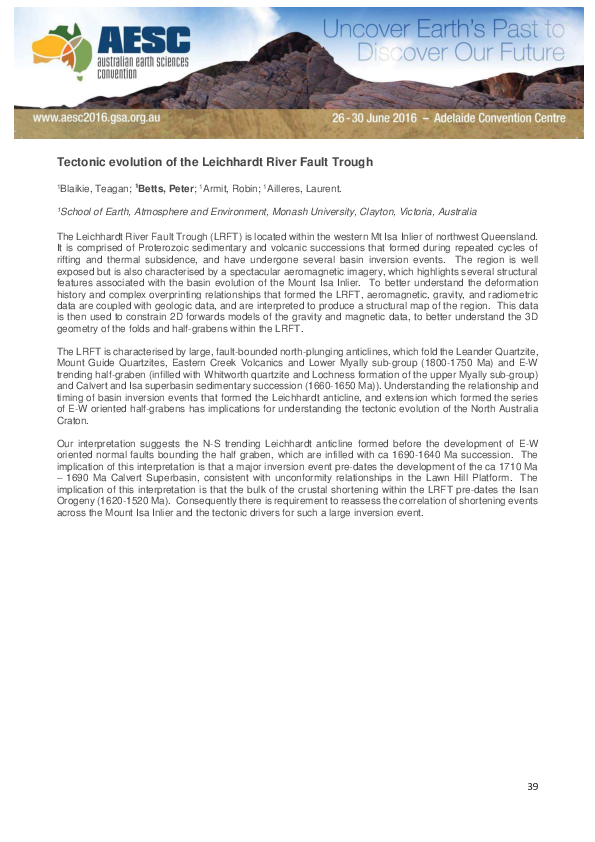 (PDF) Tectonic evolution of the Leichhardt River Fault Trough