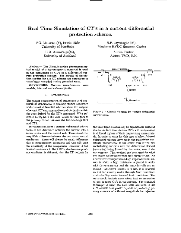 (PDF) Real time simulation of CT's in a current differential protection ...
