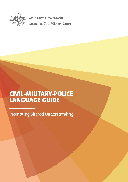 (PDF) Civil-Military-Police Language Guide: Promoting Shared Understanding