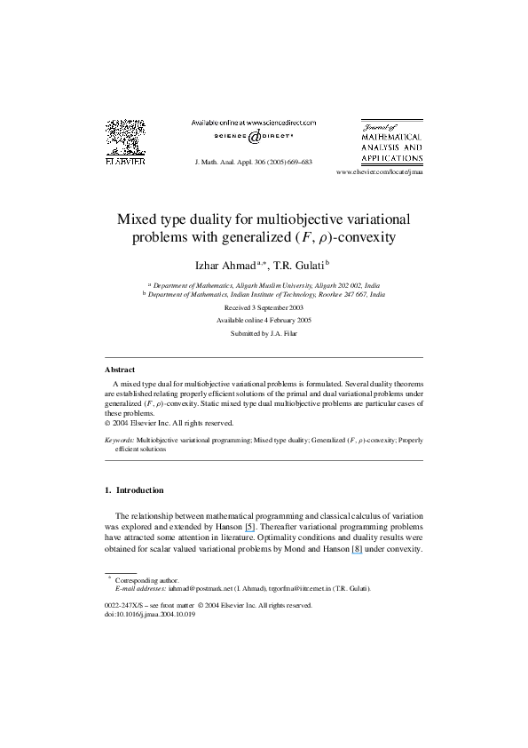 Mixed Type Duality For Multiobjective Variational Problems With Generalized F ρ Convexity