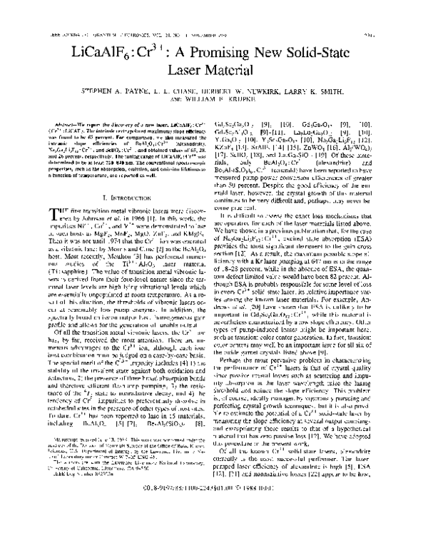 (PDF) LiCaAlF6:Cr3+: A promising new solid-state laser material