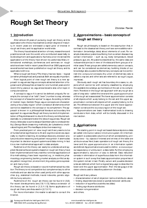 (PDF) Rough Set Theory