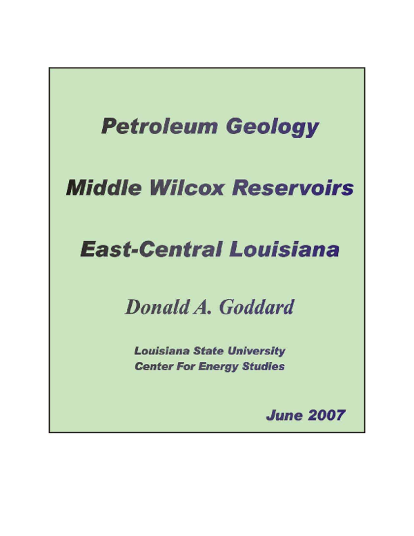 (PDF) Petroleum Geology: Middle Wilcox Reservoirs, East Central Louisiana