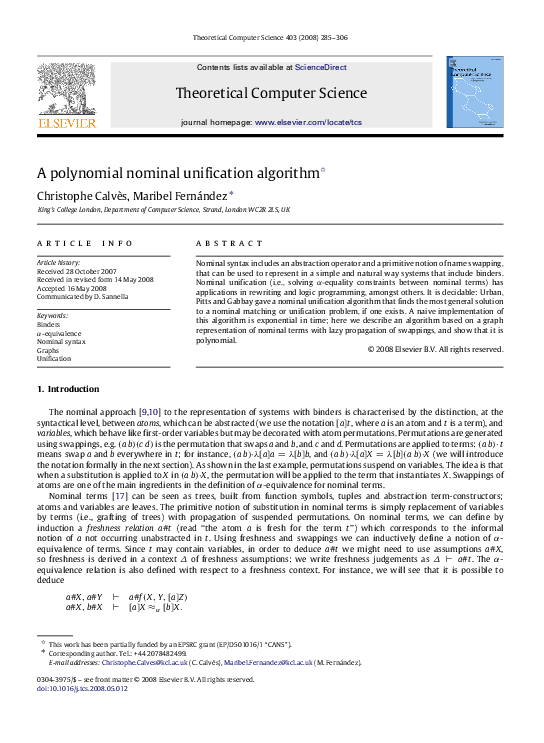 A polynomial nominal unification algorithm
