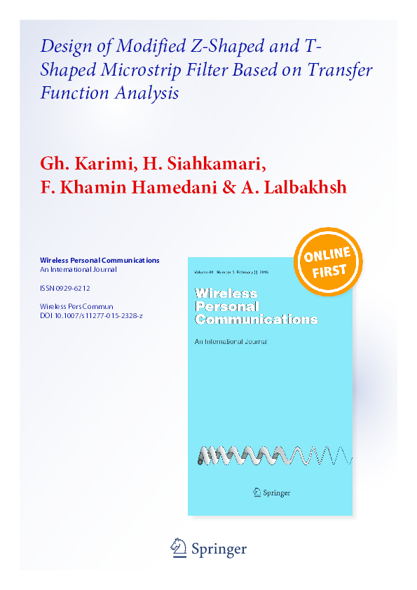 (PDF) Design of Modified Z-Shaped and T-Shaped Microstrip Filter Based ...
