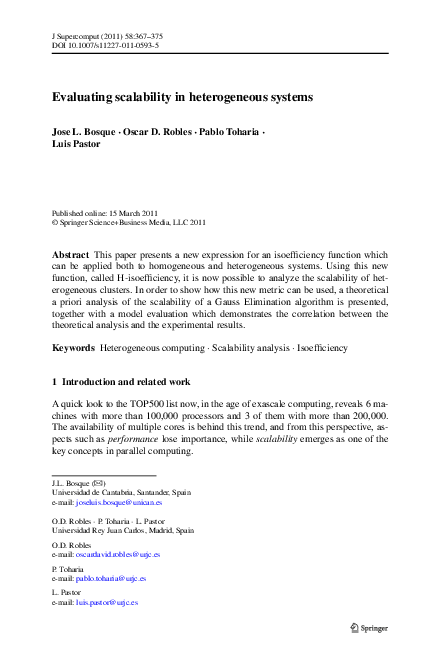 (PDF) Evaluating scalability in heterogeneous systems