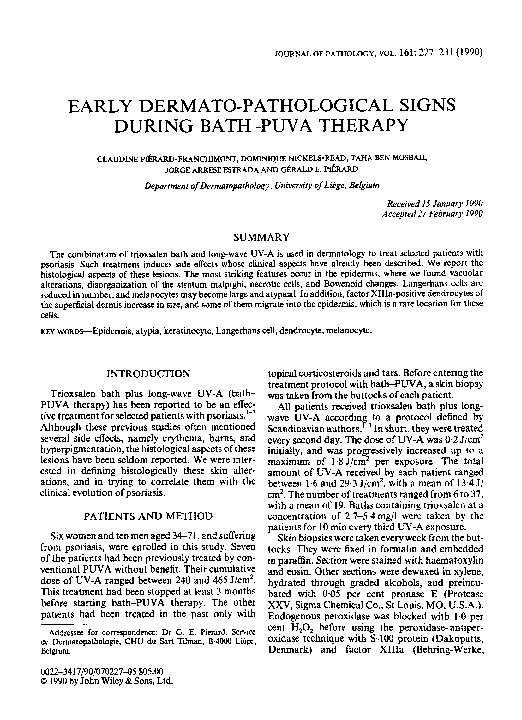 (PDF) Early dermato-pathological signs during bath-puva therapy