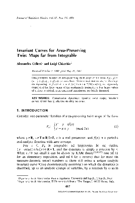 (PDF) Invariant curves for area-preserving twist maps far from integrable