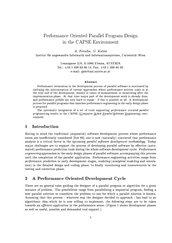 Pdf Performance Oriented Parallel Program Design In The Capse Environment