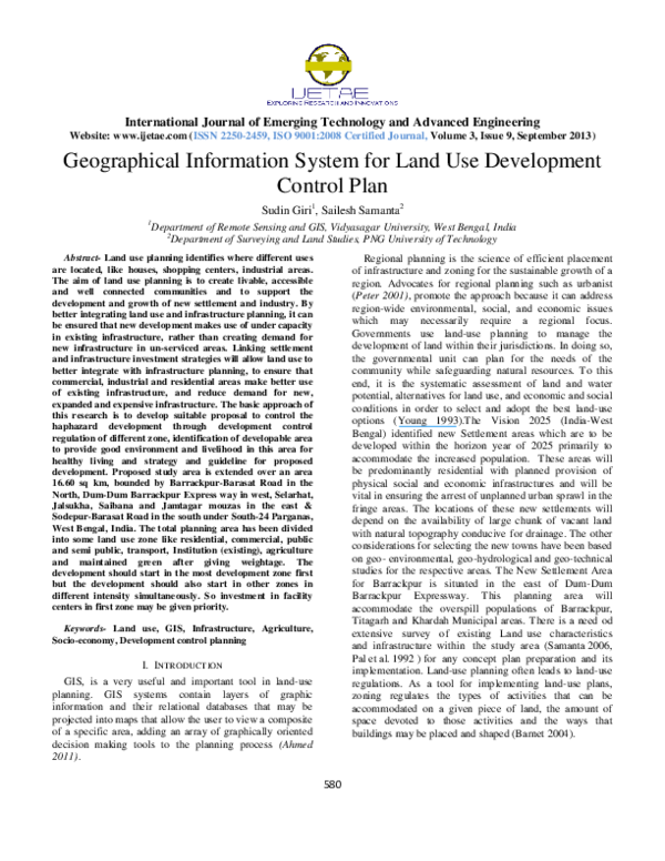 (PDF) Geographical Information System for Land Use Development Control Plan