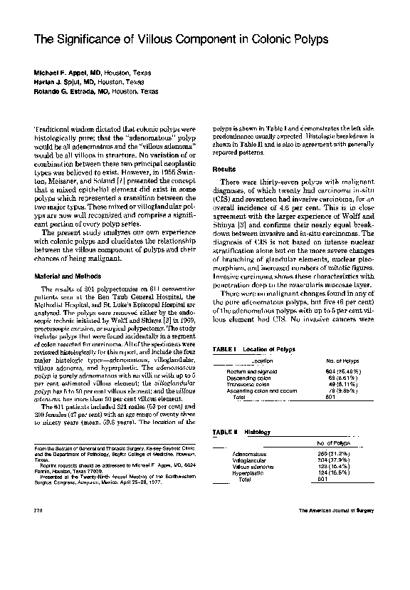 (PDF) The significance of villous component in colonic polyps