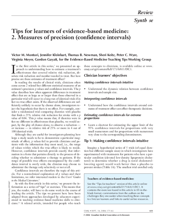(PDF) Tips for learners of evidence-based medicine: 2. Measures of ...