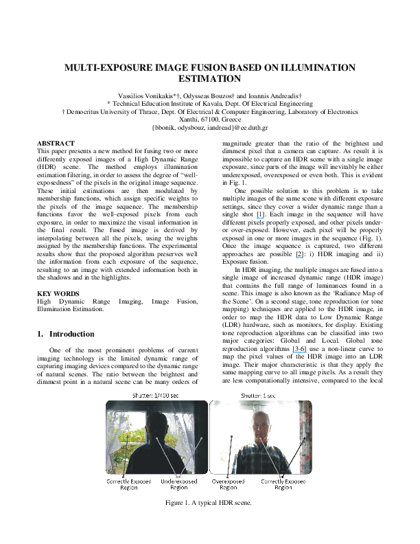 (PDF) Multi-Exposure Image Fusion based on Illumination Estimation