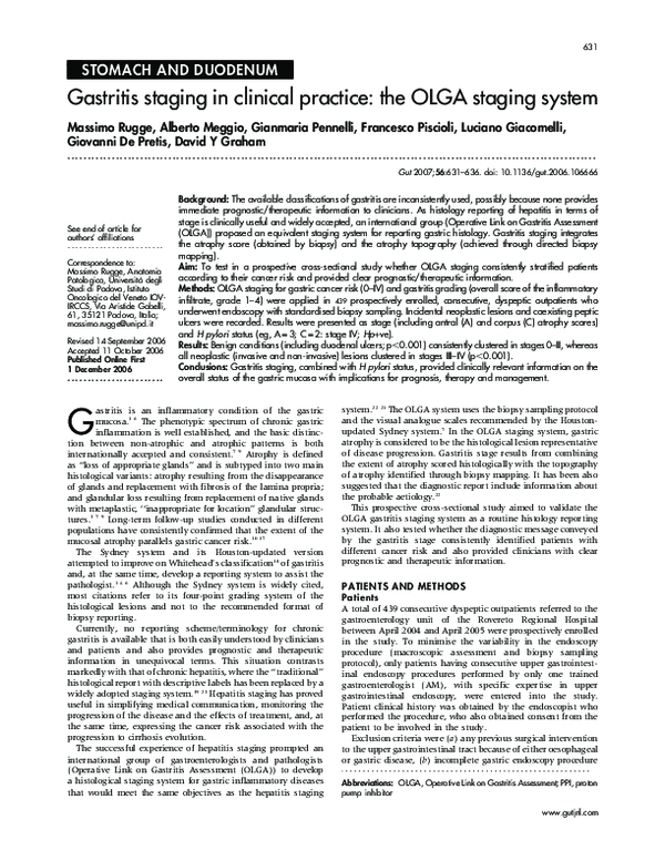(PDF) Gastritis staging in clinical practice: the OLGA staging system