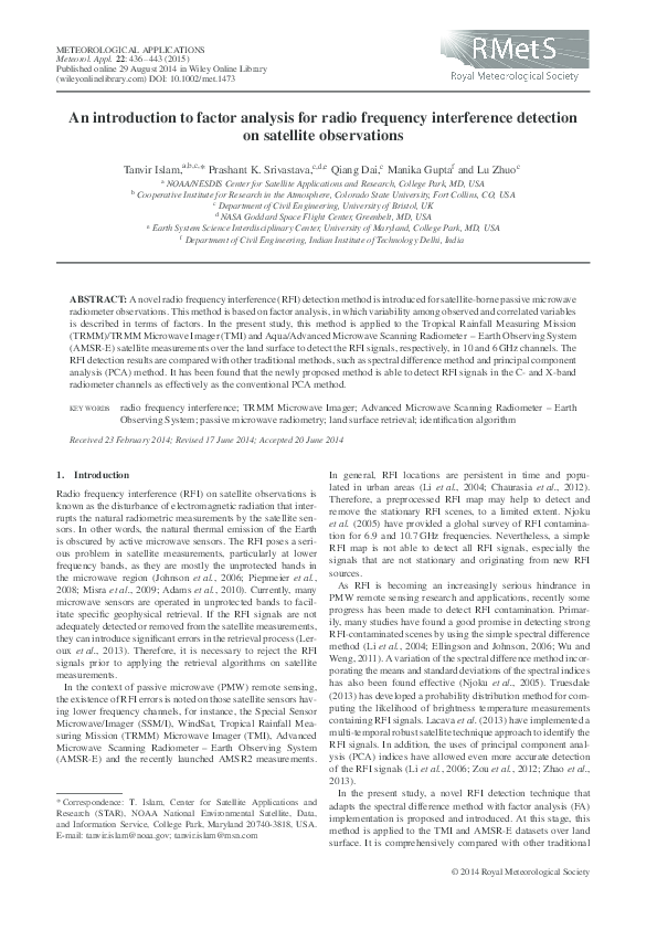 (PDF) An introduction to factor analysis for radio frequency ...