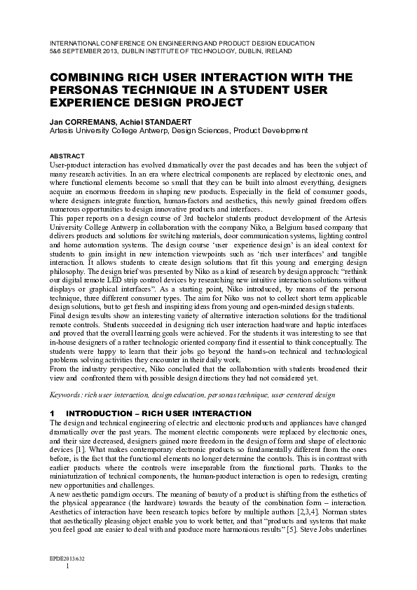(DOC) Combining rich user interaction with the personas technique in a ...