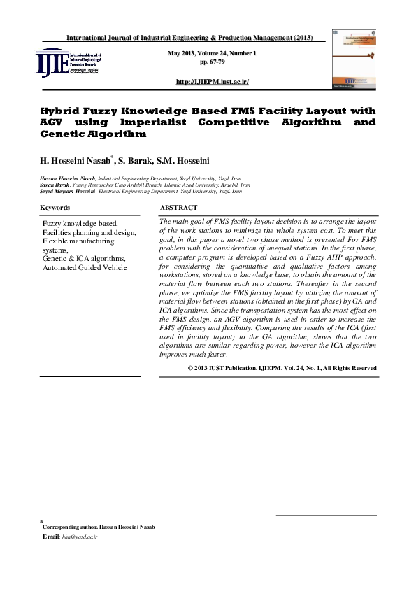 (PDF) Hybrid Fuzzy Knowledge Based FMS Facility Layout with AGV using Imperialist Competitive ...