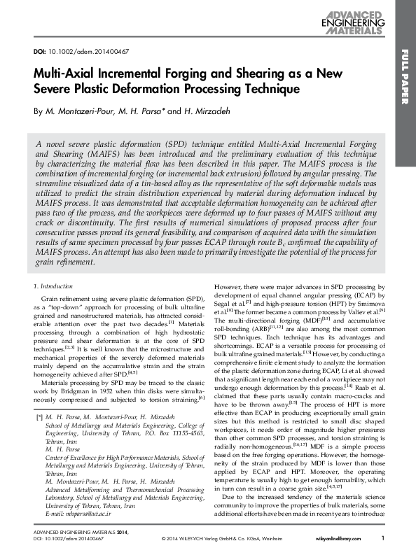 (PDF) Multi-Axial Incremental Forging and Shearing as a New Severe ...