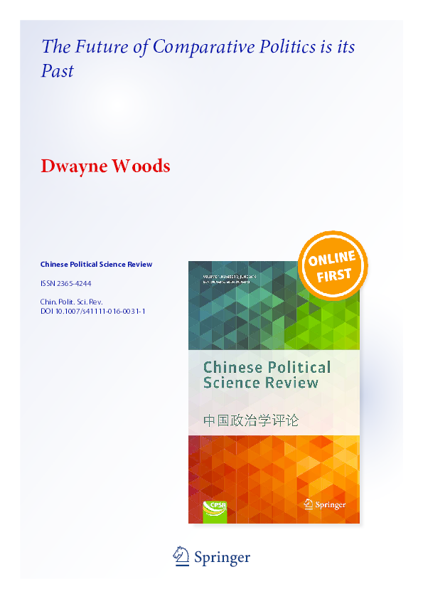 (PDF) The Future of Comparative Politics is its Past