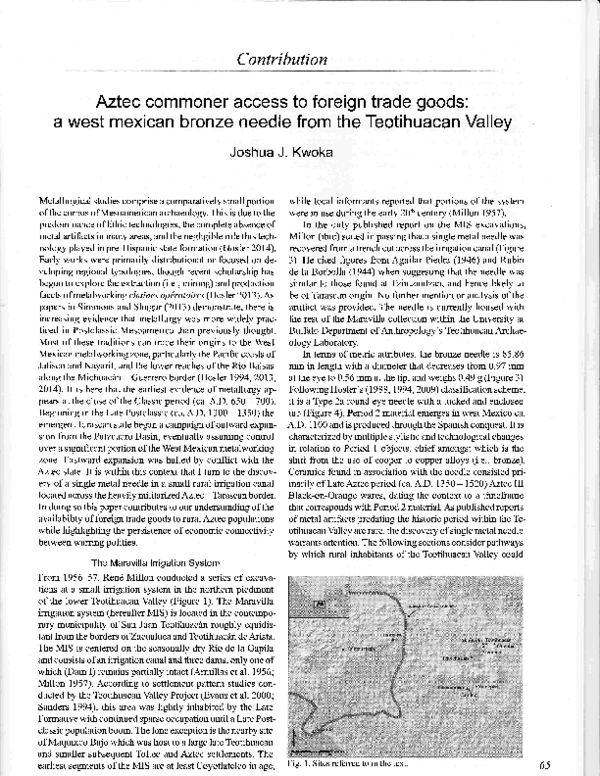 (PDF) Aztec Commoner Access to Foreign Trade Goods: A West Mexican ...
