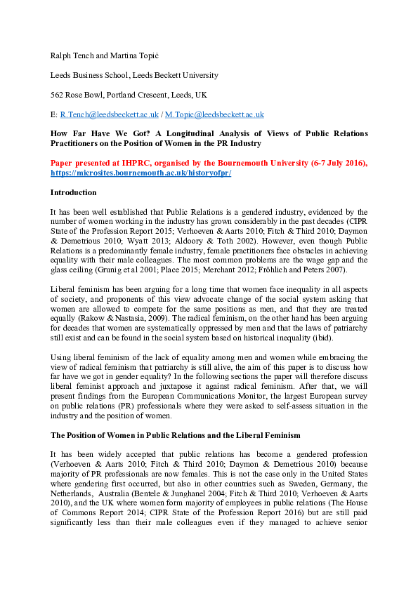 (PDF) Conference paper_How Far Have We Got? A Longitudinal Analysis of ...