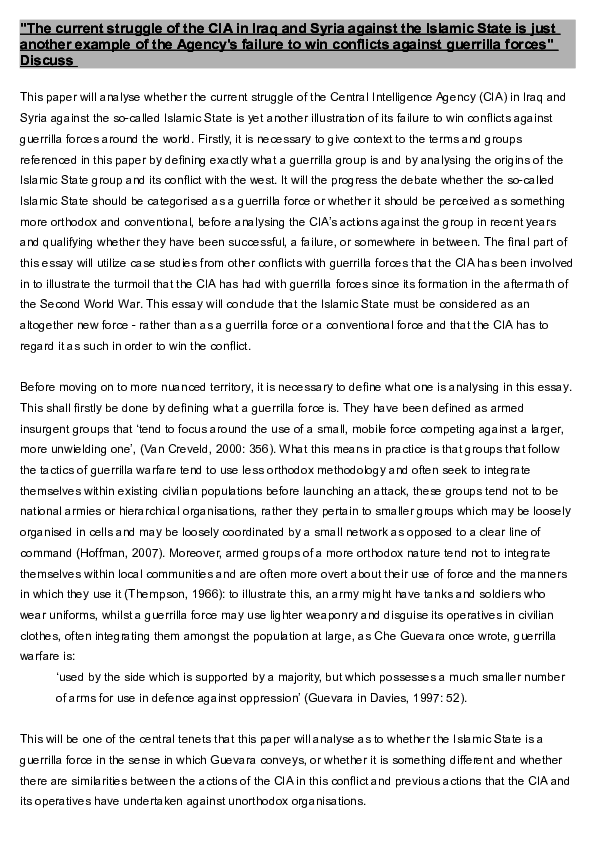 (DOC) "The current struggle of the CIA in Iraq and Syria against the ...