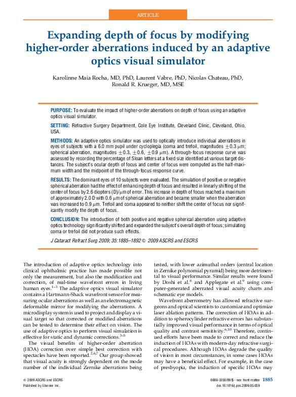(PDF) Expanding depth of focus by modifying higher-order aberrations induced by an adaptive ...