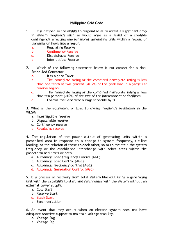 Doc Philippine Grid Code