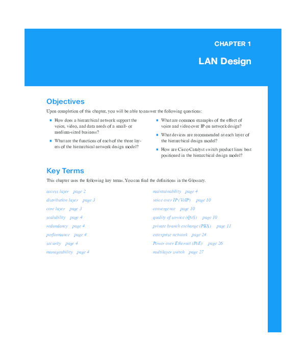 (PDF) LAN Design Objectives