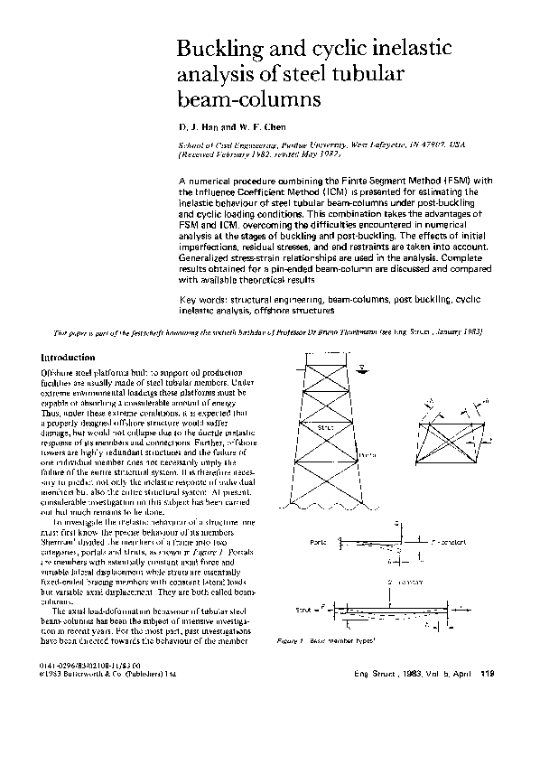(PDF) Buckling and cyclic inelastic analysis of steel tubular beam-columns
