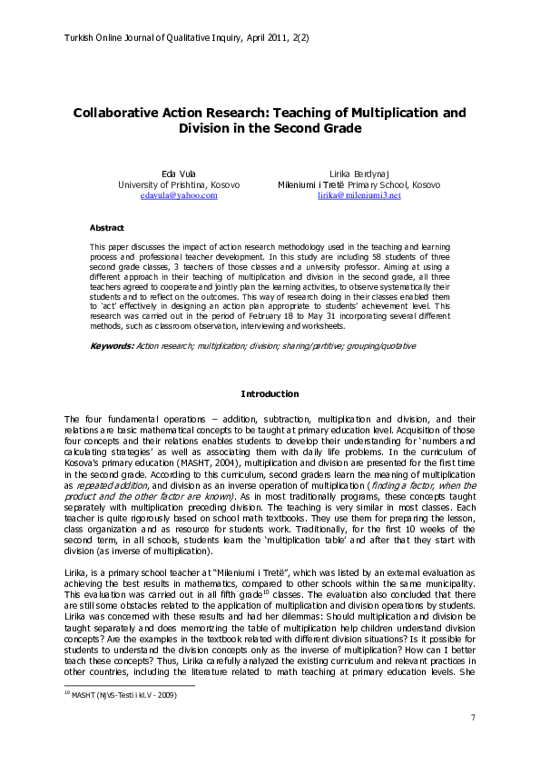 PDF Collaborative Action Research Teaching Of Multiplication And Division In The Second Grade pdf-collaborative-action-research-teaching-of-multiplication-and-division-in-the-second-grade