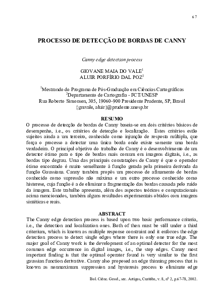 (PDF) PROCESSO DE DETECÇÃO DE BORDAS DE CANNY Canny edge detection process